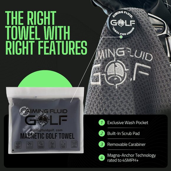 Aiming Fluid Golf | Accessories | Magnetic Golf Towel 6 X 24 Blue ...